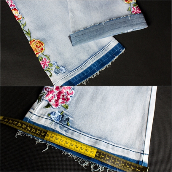 Jeans | Boho Floral Embroidery Flare Wide Leg Bottom Jeans | Poshmark